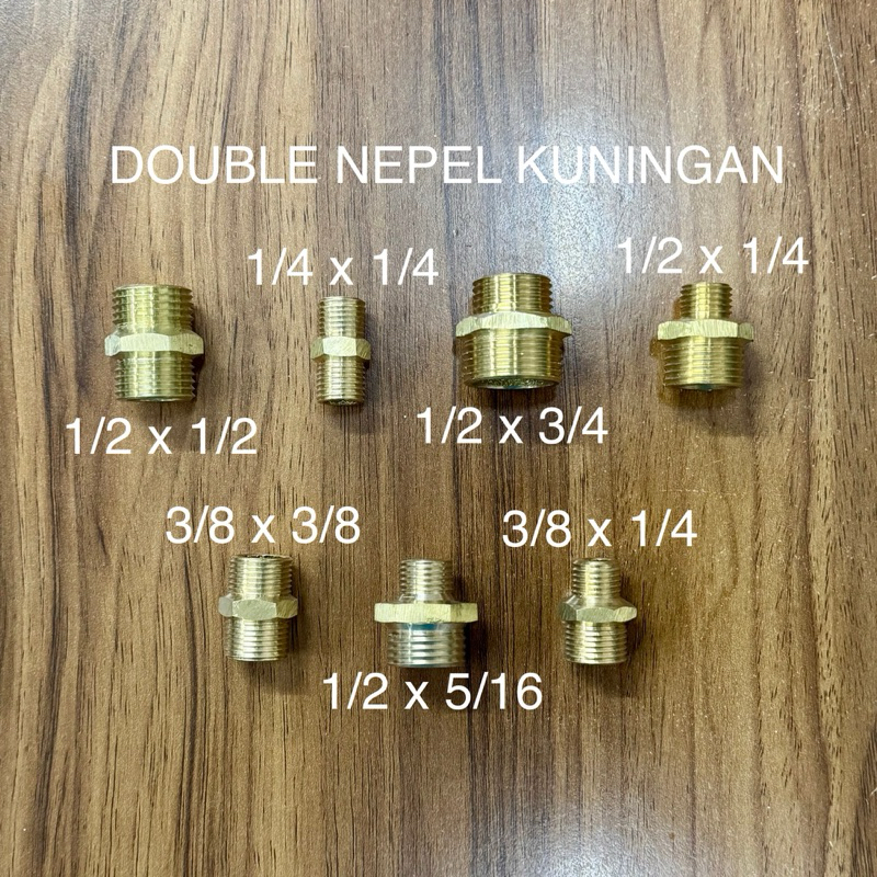 Jual DOUBLE NEPEL KUNINGAN SEMUA UKURAN LENGKAP KUNINGAN | Shopee Indonesia