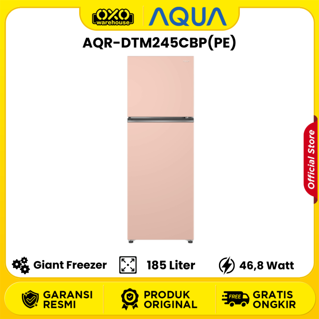 Jual AQUA Kulkas AQR-DTM245CBP(PE) Lemari Es 2 Pintu 541 Liter Low Watt ...