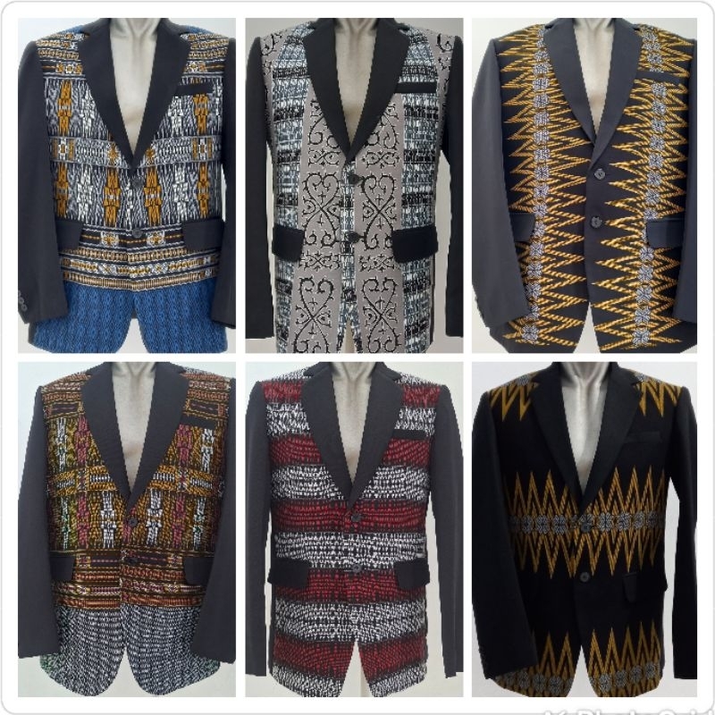 Jual Jas Batik motif Ulos Sumatera Tobu Merah / Jas ulos Sumatera / Jas ...