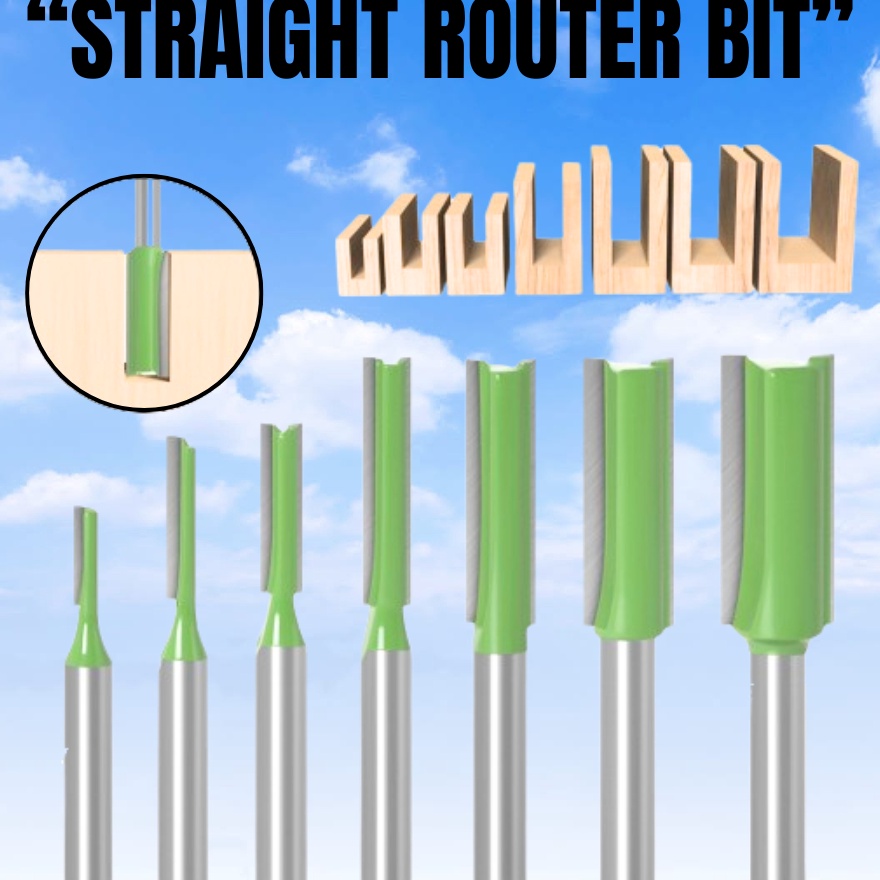Jual FG2 Mata router kayu straght bit mata profil lurus gagang 6mm ...