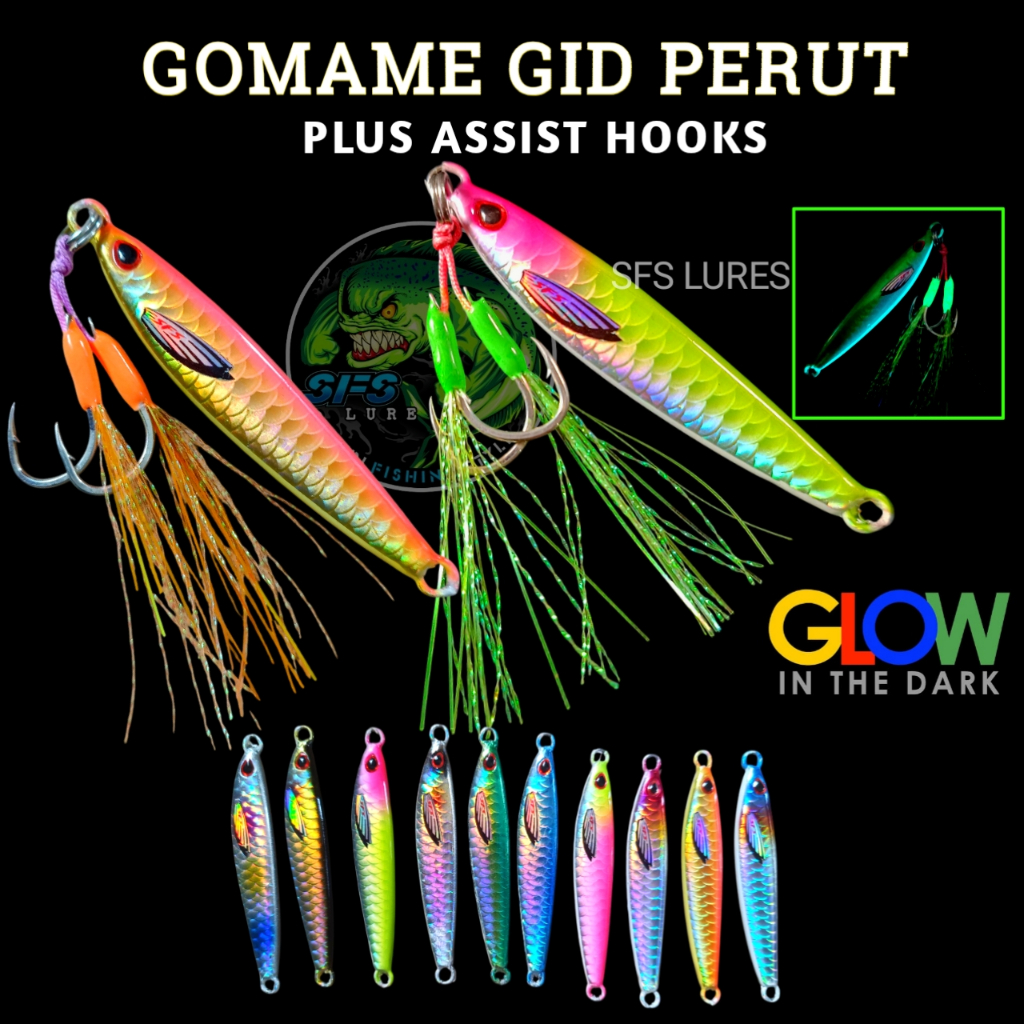 Jual Metal jig Plus Assist hook gomame metal jig 40gram 30gram 20gram micro jig 20gram metal jig ...