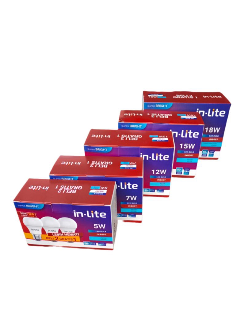 Jual INLITE INB007 BOHLAM LAMPU LED BULB MULTIPACK PAKET BELI 2 FREE 1 ...