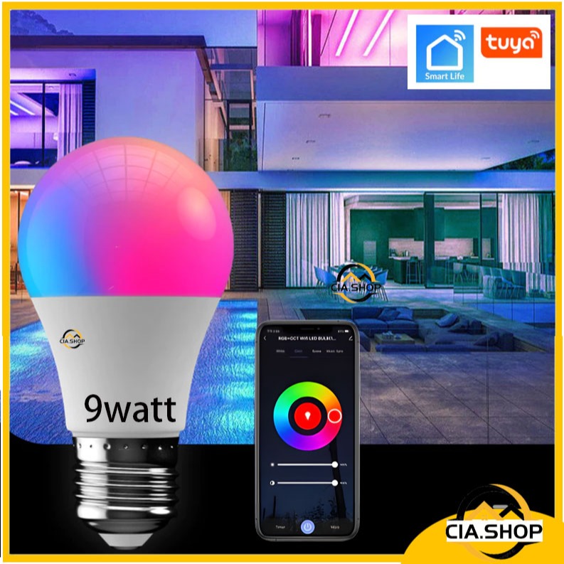 Jual Lampu Smart LED 9W APP Bohlam RGB TUYA | Shopee Indonesia
