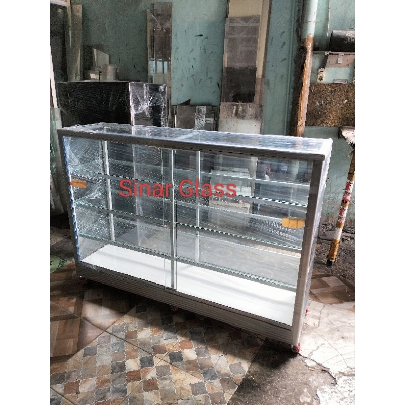 Jual Etalase rak kaca sembako ukuran 150cm | Shopee Indonesia