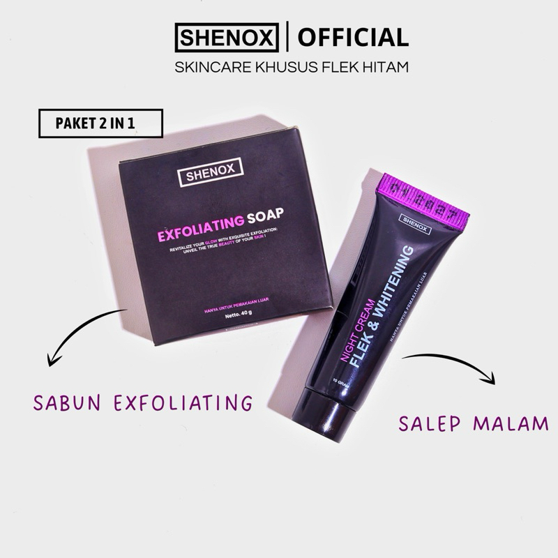 Jual Shenox Skincare Flek Hitam Sabun Exfoliating dan Salep Flek Night Whitening | Shopee Indonesia