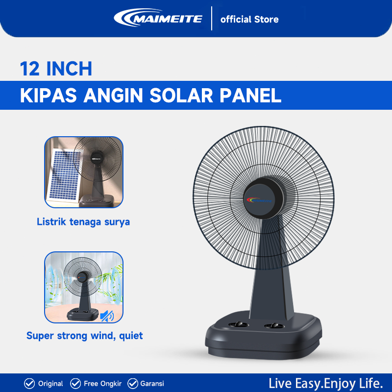 Jual MAIMEITE 12Inch Solar Fan Kipas Angin Listrik Kipas surya Angin ...