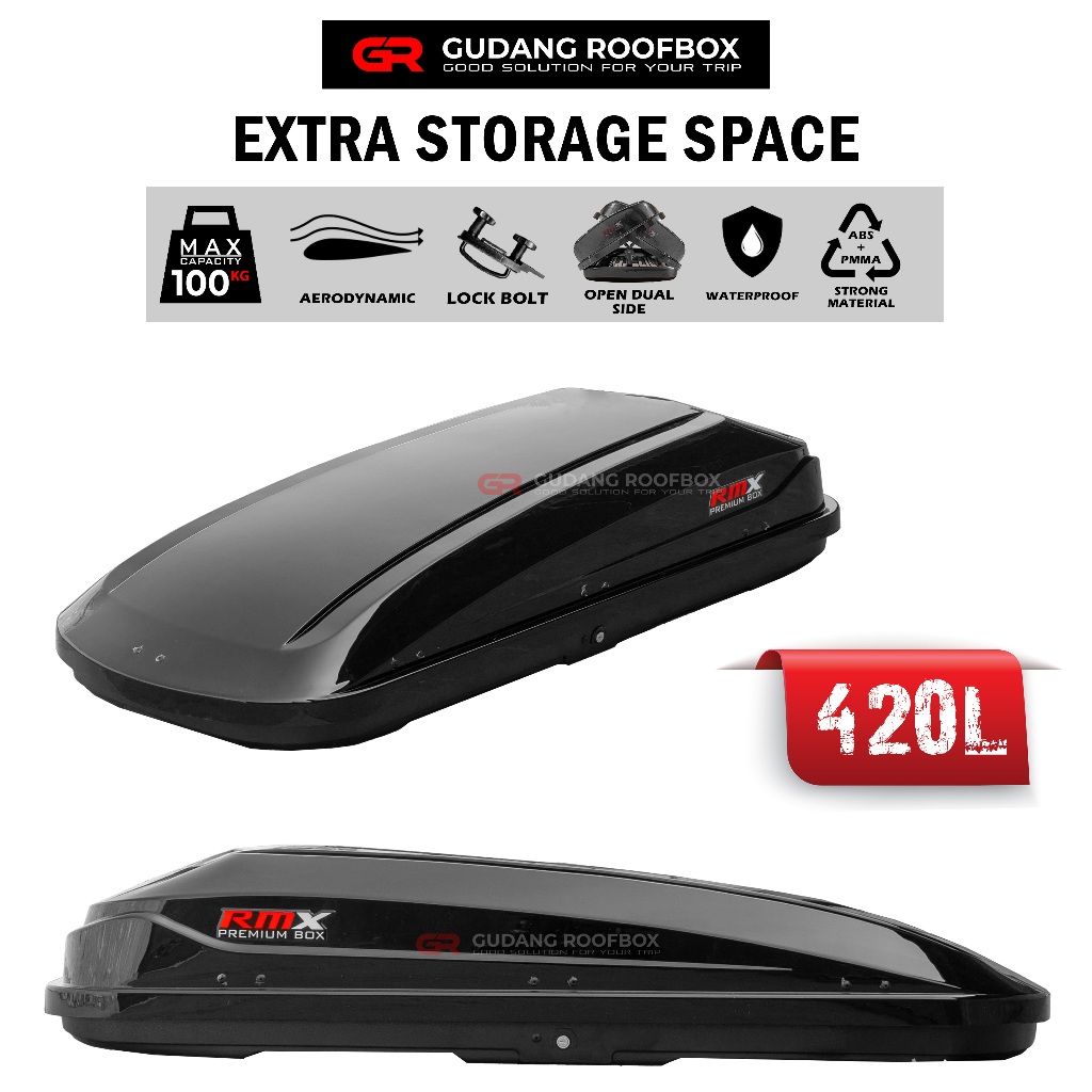 Jual Roof Box Roofbox Bagasi Atas Mobil Glossy Material Abs + PMMA 420 ...