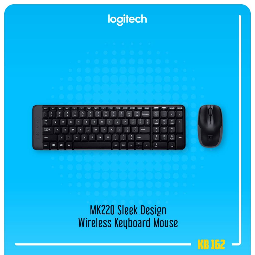 Jual Logitech MK220 Sleek Design Wireless Keyboard Mouse | Shopee Indonesia