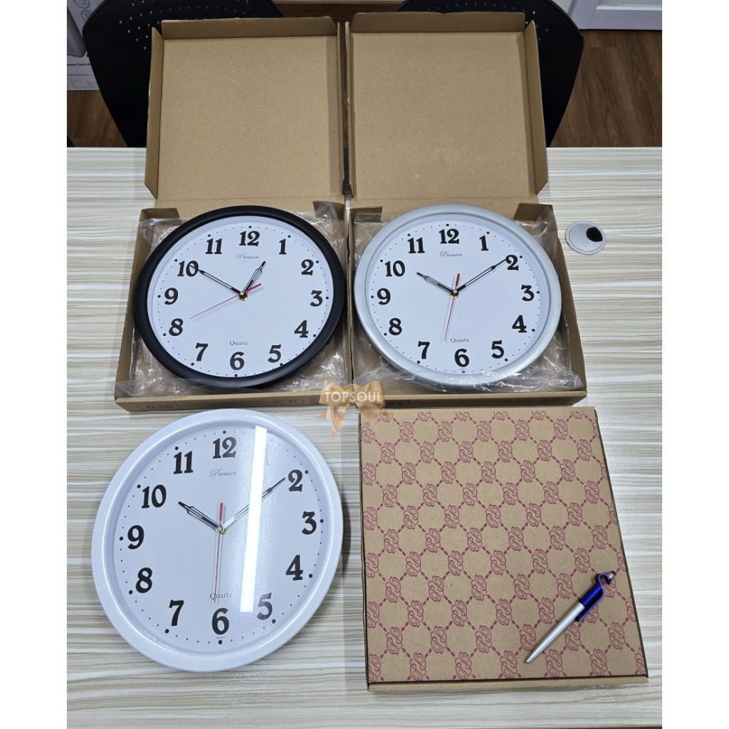 Jual Jam Dinding Premier 038 Diameter 32 cm Quartz Wall Clock Polos ...