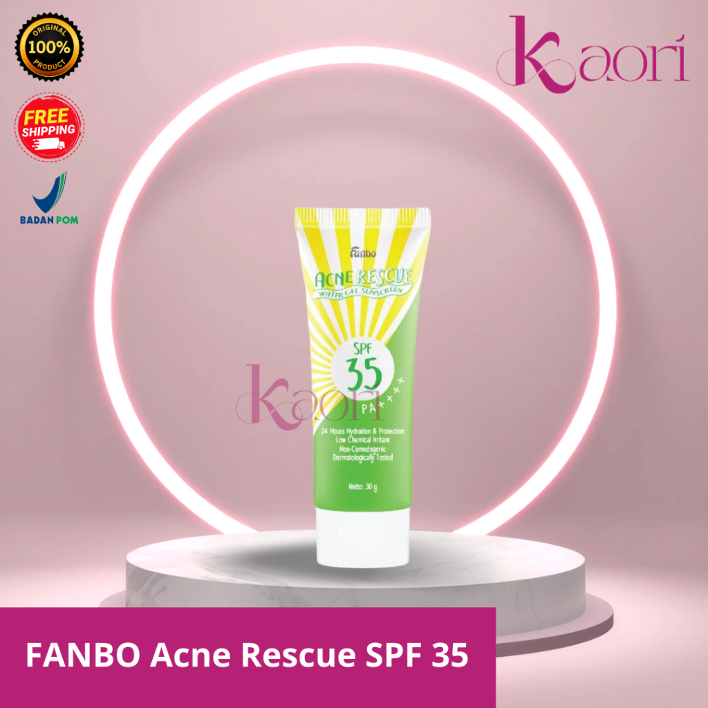 Jual ️KAORI ️Fanbo Acne Rescue Water Gel Sunscreen SPF 35 , PA++++ - untuk kulit berjerawat dan ...