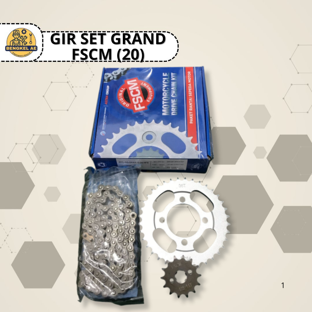 Jual Gir Set Grand (20) || Gir Set Paket Rantai Gear Wheel & Chain Set ...