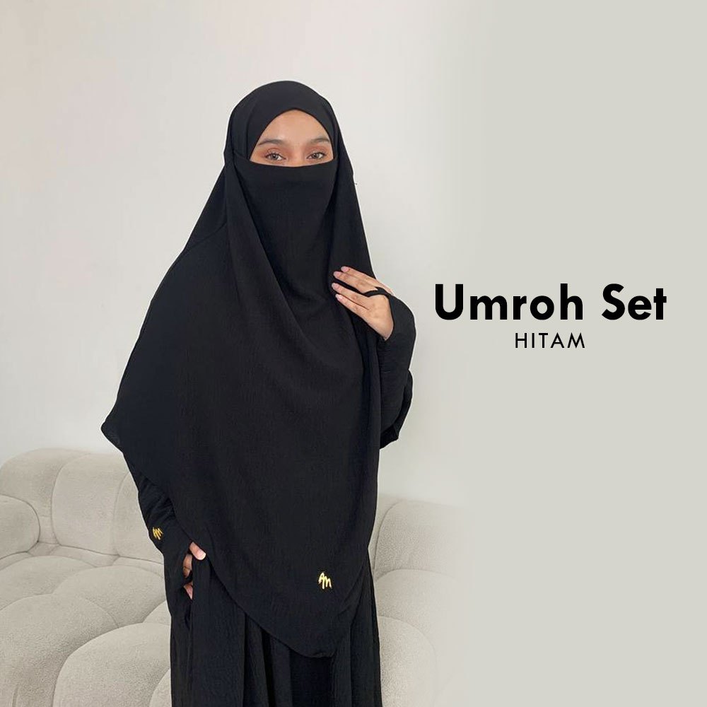 Jual Maslaha Niqab | Nafsha Abaya Umroh Set | Umroh Hitam Syari Set Pashmina French Khimar Cadar ...