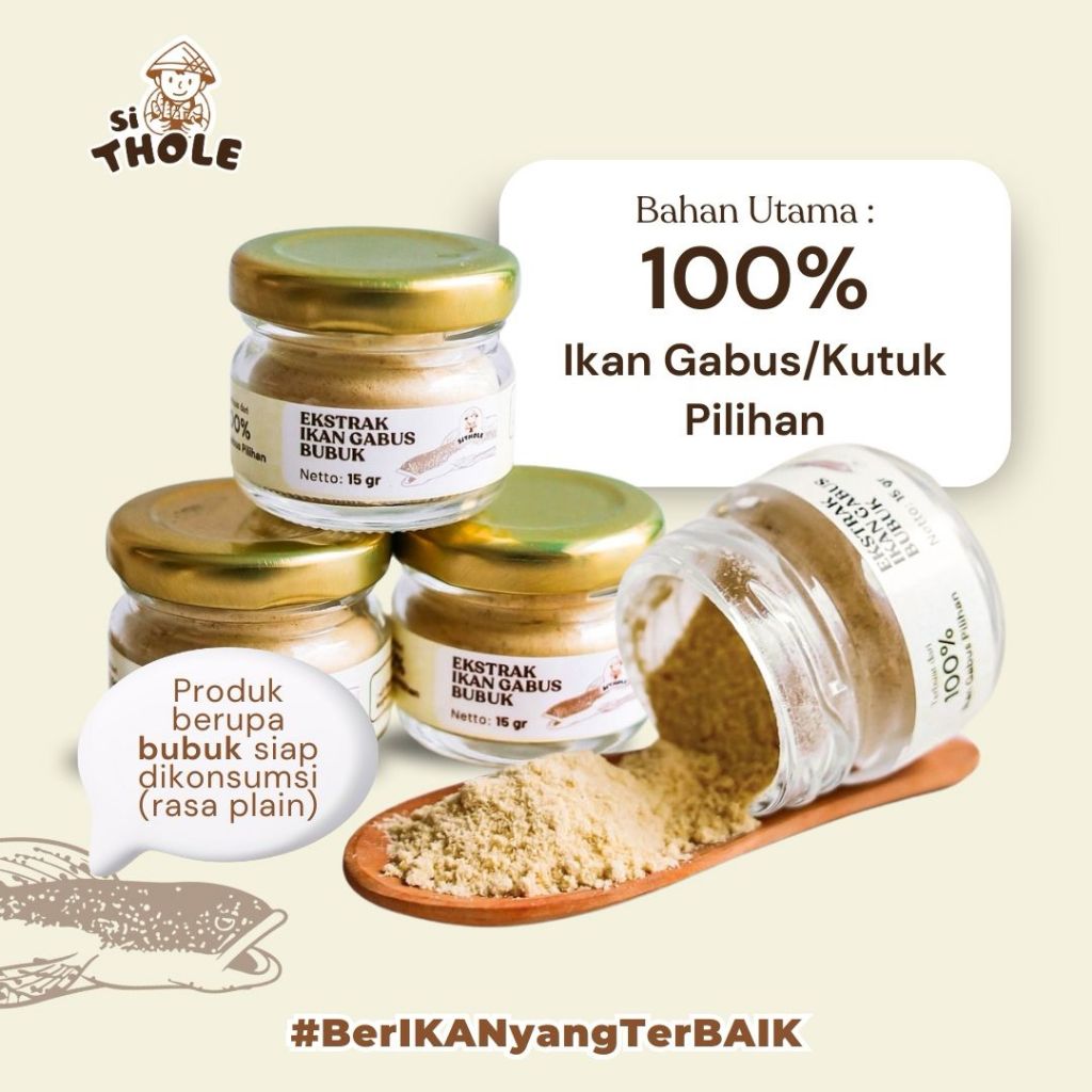 Jual Si Thole - Serbuk Ekstrak Ikan Gabus Premium 100% Ikan Gabus Asli ...