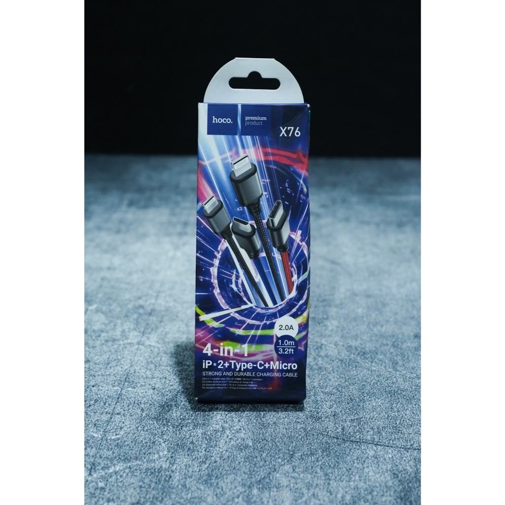 Jual Cable 4-in-1 Hoco “X76 Super” for 2xLightning charging wire ...