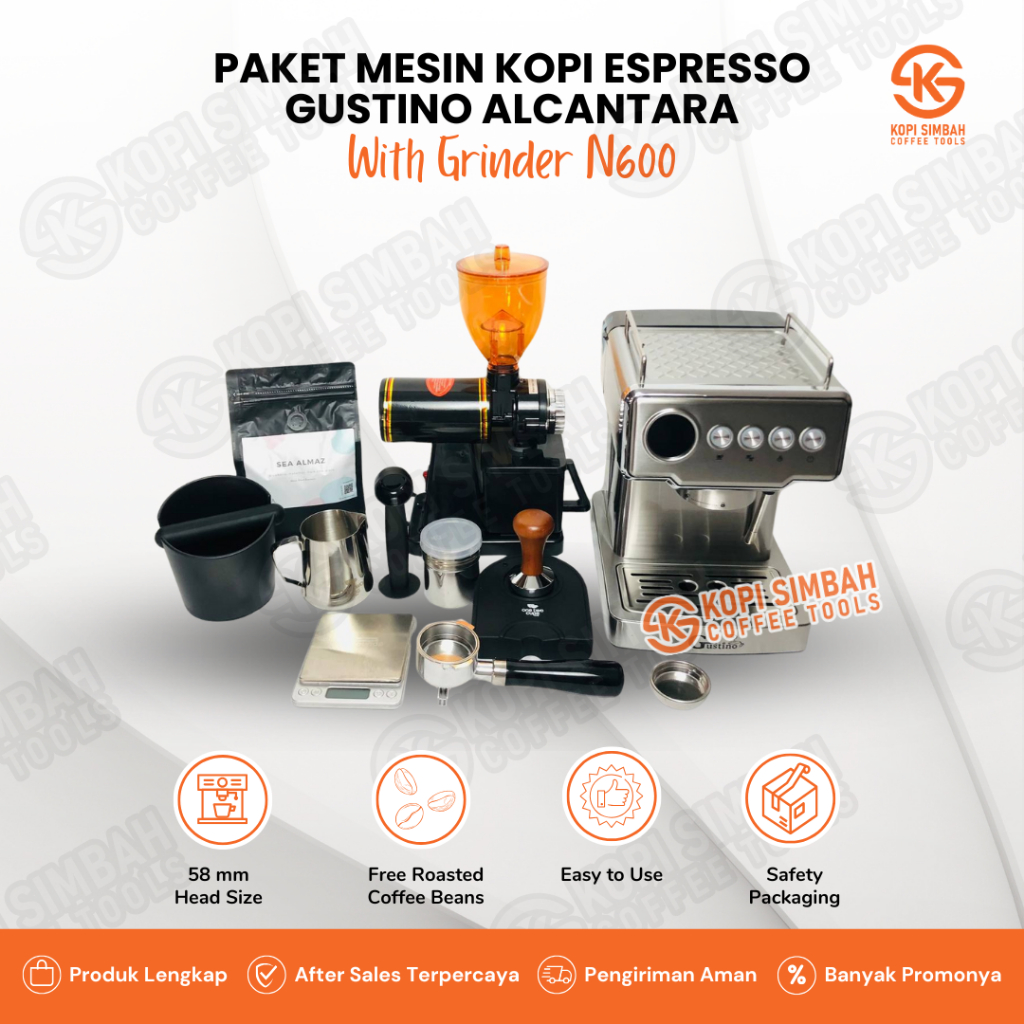 Jual Paket Mesin Espresso GUSTINO ALCANTARA EM3212 Coffee Maker Alat ...