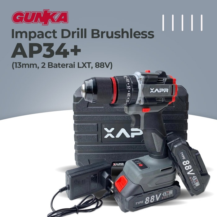 Jual APR Impact Drill Brushless (13mm 2 Baterai LXT 88V) XAPR AP34 ...