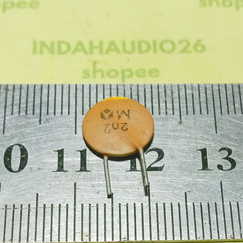 Jual vintage NOS 2n2 M 5mm 222 50v 20% kapasitor keramik 2.2n 2.2nf ...