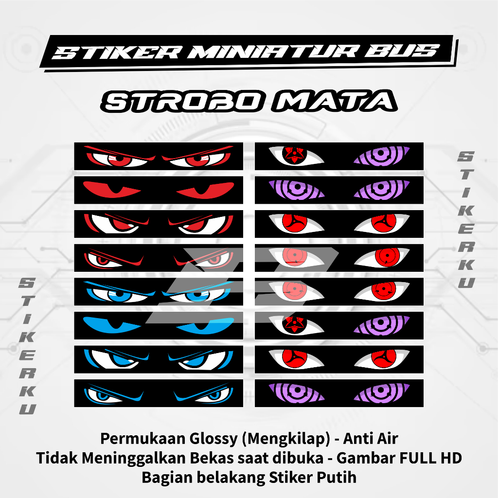Jual Stiker Strobo Mata Ukuran Kecil Untuk Bus Miniatur Isi 5 pcs / Isi ...
