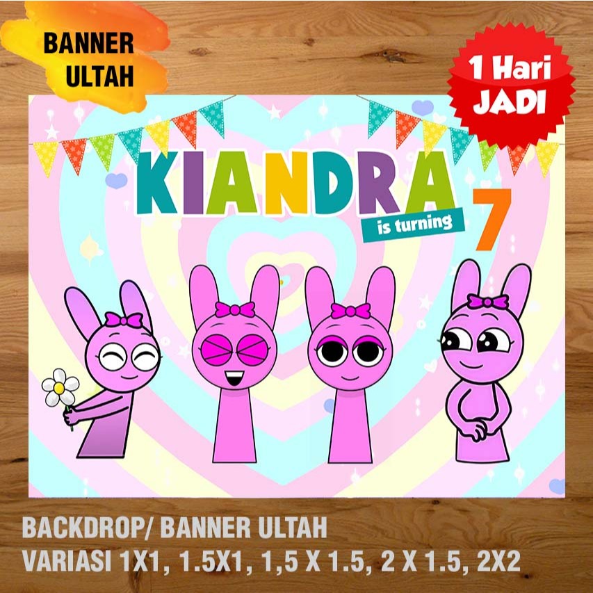 Jual Sprunki pinky BANNER/ BACKDROP/ SPANDUK ULANG TAHUN UL-TAH ...