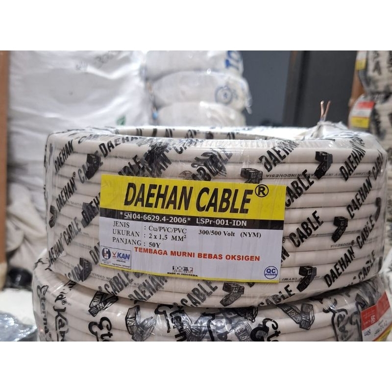 Jual Kabel Listrik NYM 2x1,5mm Tembaga Murni Daehan Cable - Kabel Kawat ...