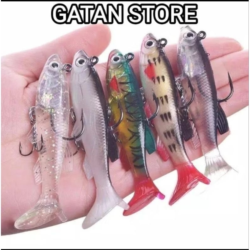 Jual UMPAN IKAN Soft Lure 8cm, Soft Lure Bentuk Ikan | Shopee Indonesia