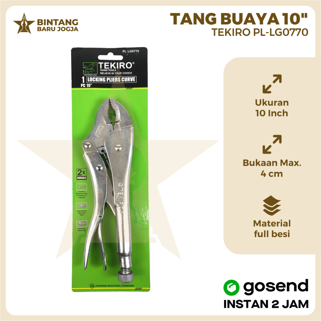 Jual TEKIRO Tang Buaya Bengkok 10 Inch - Vice Grip Locking Pliers Tang ...