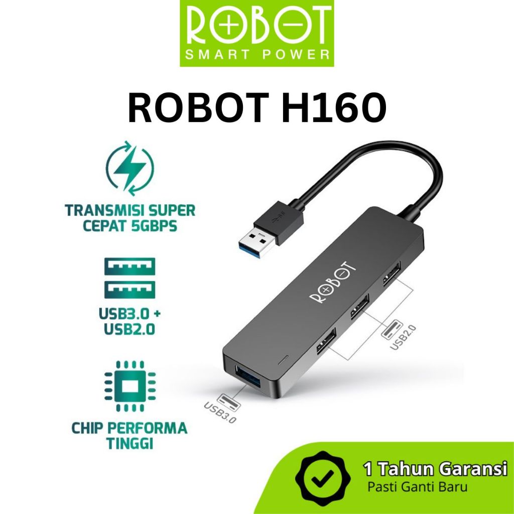Jual ROBOT h160 USB 4 Ports USB 2.0 & USB 3.0 High Speed 5GBPS | Shopee ...