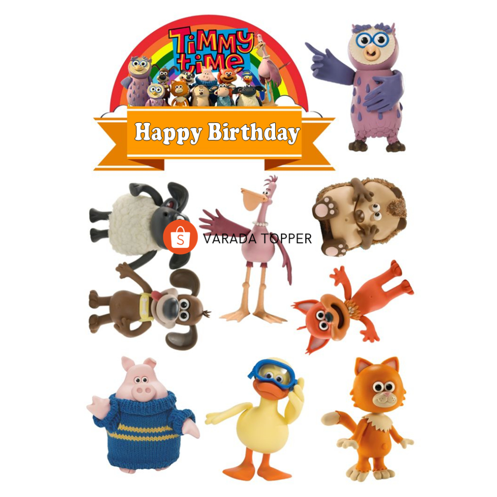 Jual TIMMY TIME/Topper Birthday Timmy Time Free Custom Nama/Hiasan Cake ...