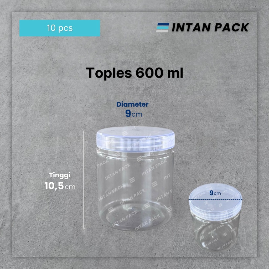 Jual Toples Jar Silinder 600 ml (10 pcs) | Shopee Indonesia