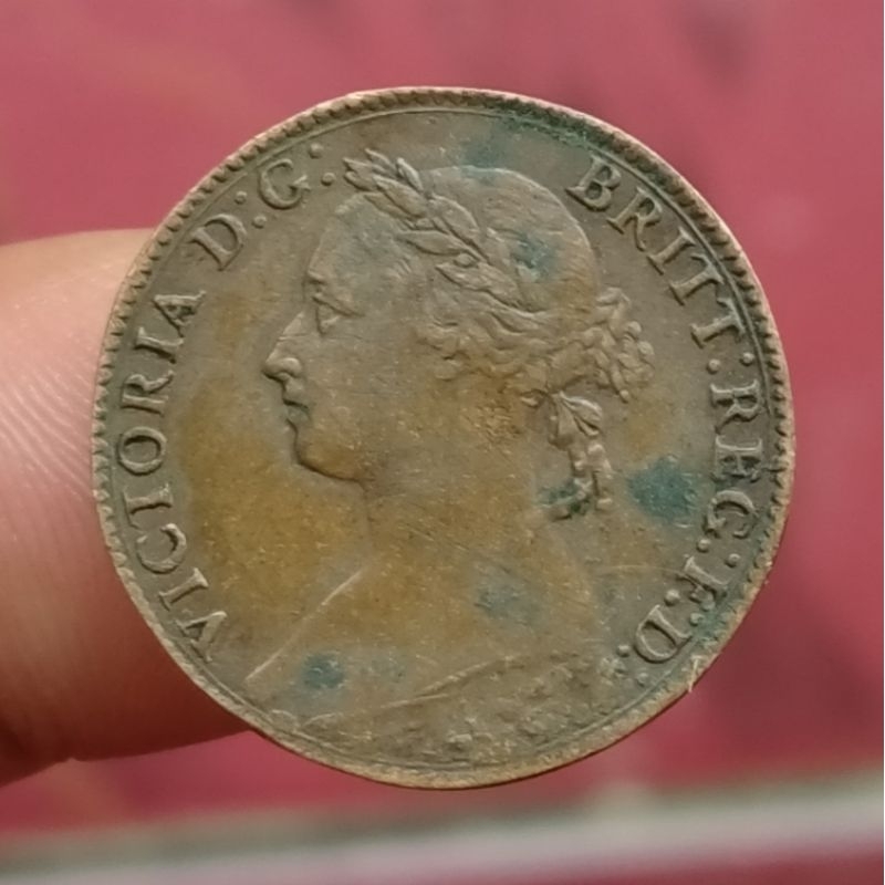 Jual Koin Kuno Inggris 1 Farthing 1884 Queen Victoria nice detail ...