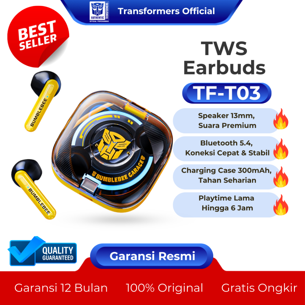 Jual Transformers TF-T03 TWS Earbuds – Bluetooth 5.4, Desain Futuristik, Suara Jernih | Shopee ...