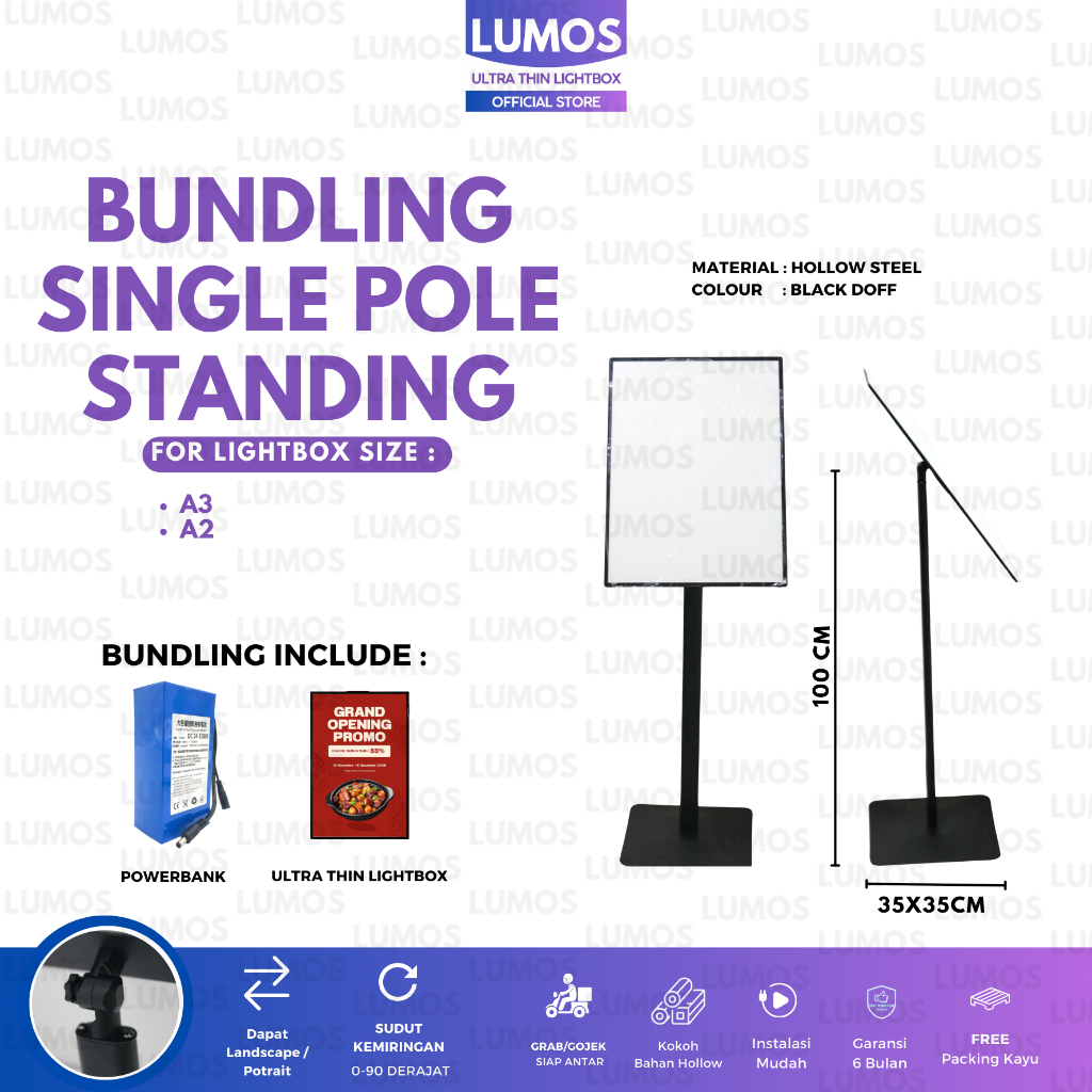 Jual BUNDLING POWERBANK SINGLE POLE Standing Poster Ultra Thin Light ...