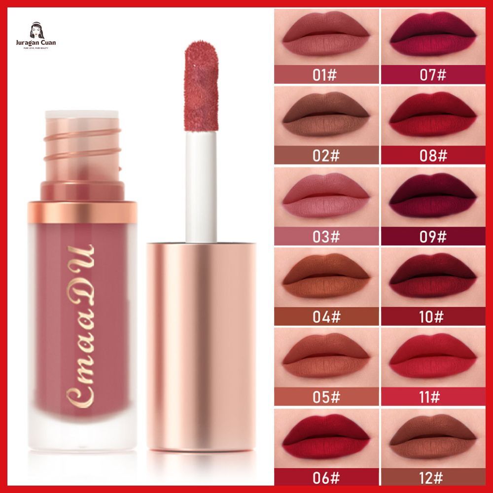 Jual CmaaDU Liquid Velvet Matte Lip Tint 12 Colors Lipstick Waterproof ...