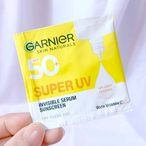 Jual Garnier Super UV Invisible Serum Sunscreen SPF 50+ PA++++ 1.5ml | Shopee Indonesia