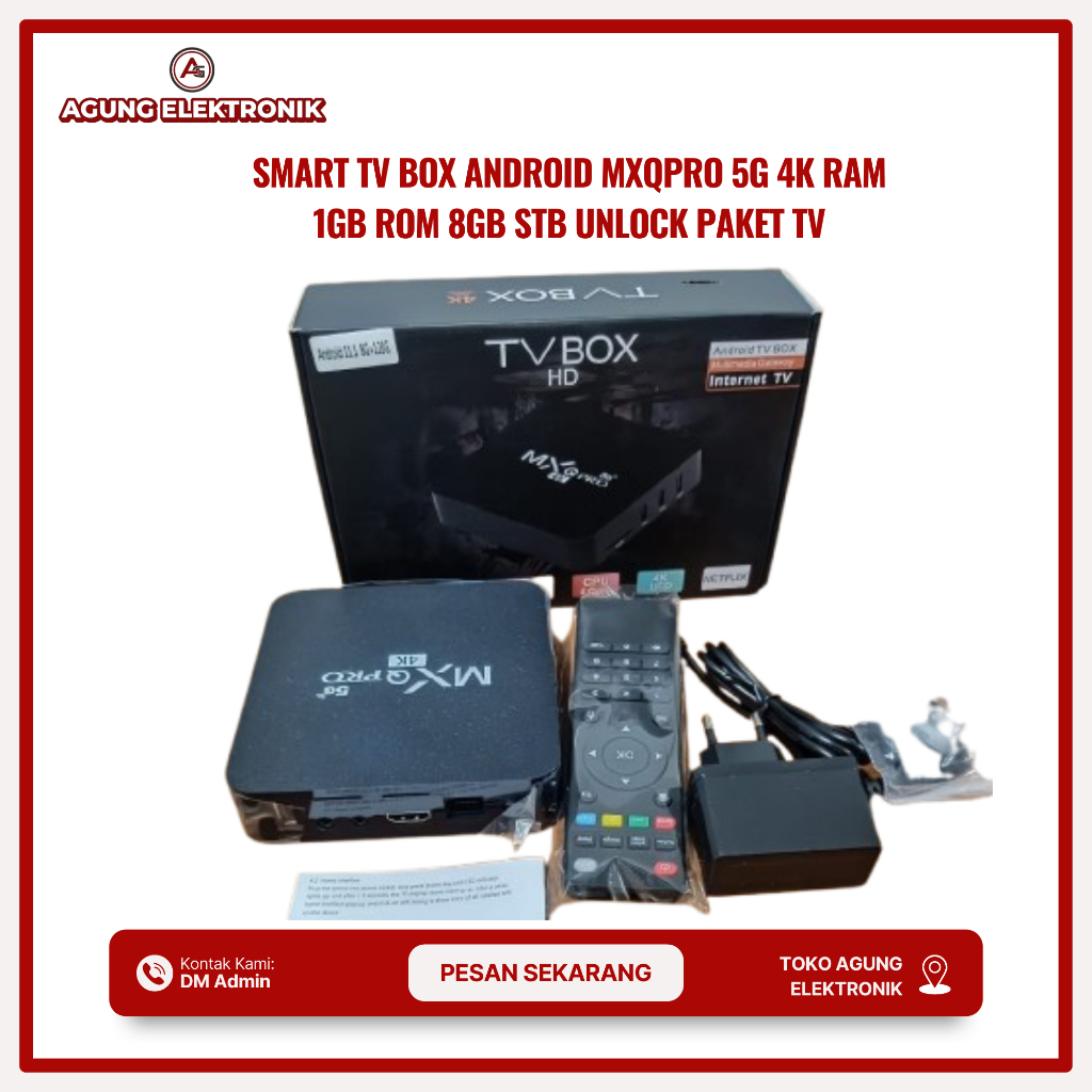 Jual Smart TV Box Android MXQPRO 5G 4K Ram 1GB Rom 8GB STB Unlock Paket ...