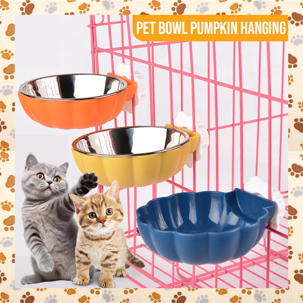 Jual C88OPN Tempat Makan GANTUNG PUMPKIN Stainless Steel Kandang Kucing ...
