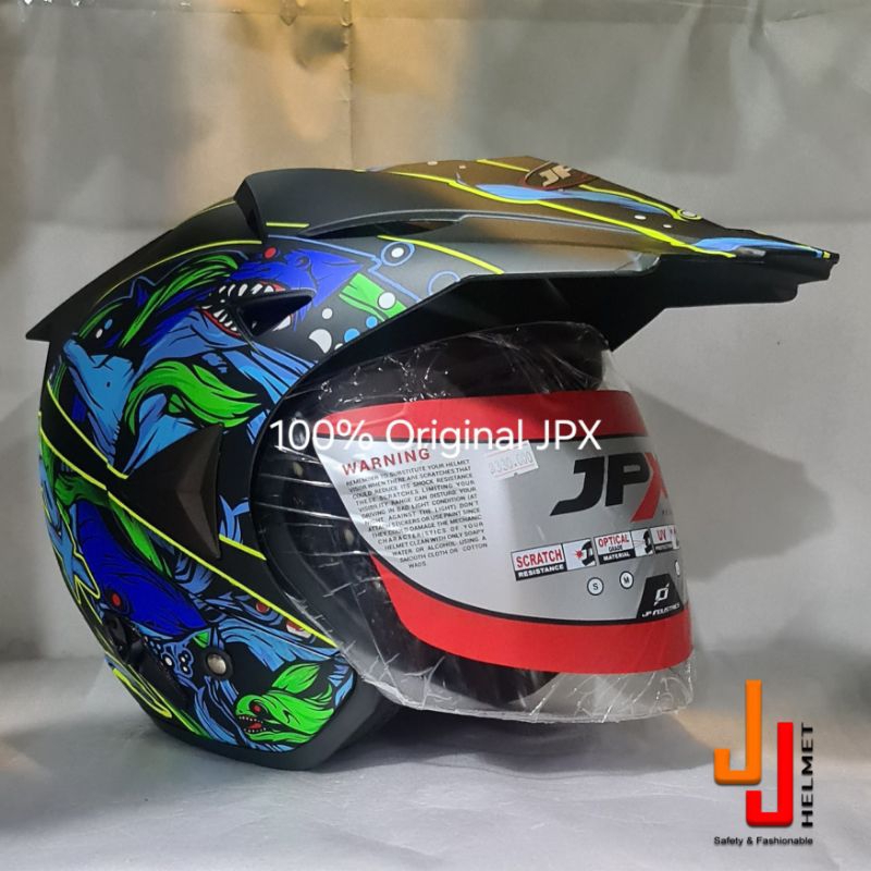Jual Helm JPX Supermoto Corak (Warna Biasa) (2 / Double Visor) (Anti ...