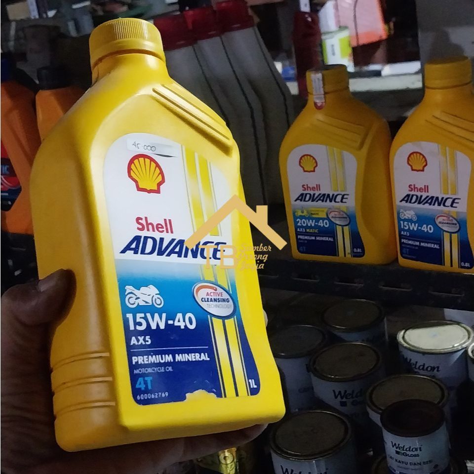 Jual Oli Mesin Motor Shell Advance 4T AX5 15W-40 Premium Mineral Ori 1 ...