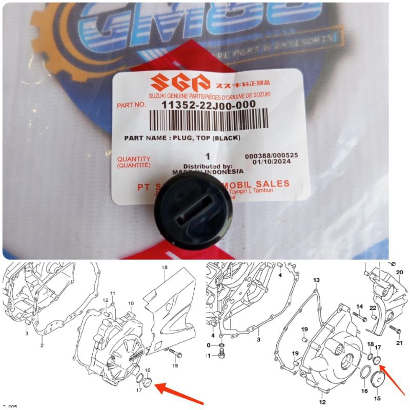 Jual PLUG TOP / PENUTUP LUBANG TOP MAGNET SHOOTER/ GSX 150 S/R ...
