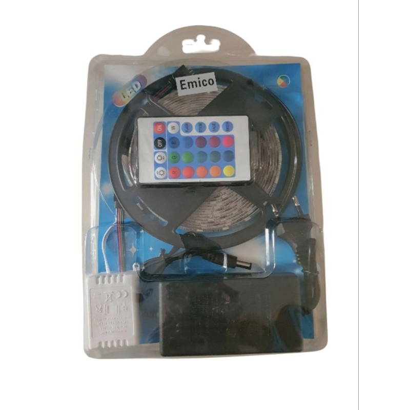 Jual Lampu Led Strip 5050 RGB 4 meter Emico + Remote | Shopee Indonesia