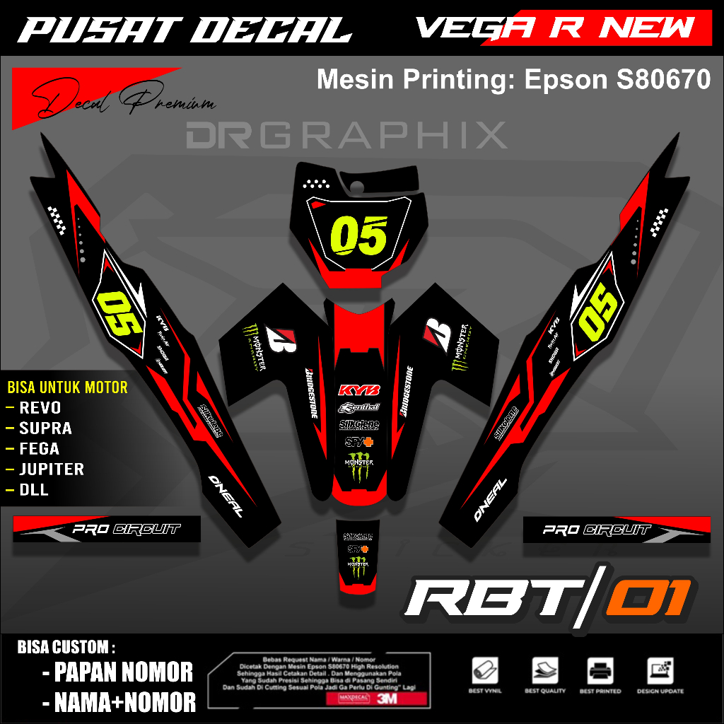 Jual RBT01 - (COD) Sticker Striping RBT Vega R New Semifull Stiker ...