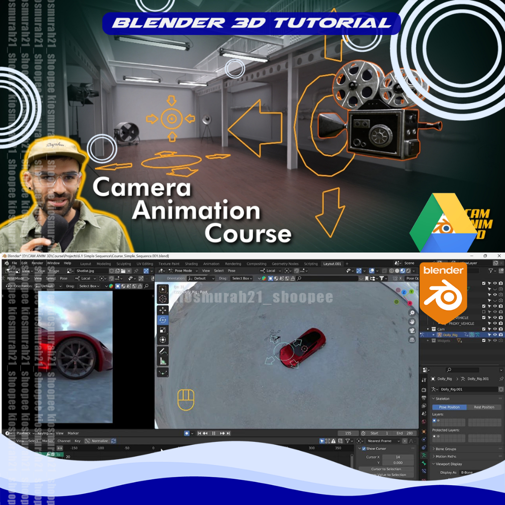 Jual Blender 3D Tutorial Master Camera movements in Blender - Create ...