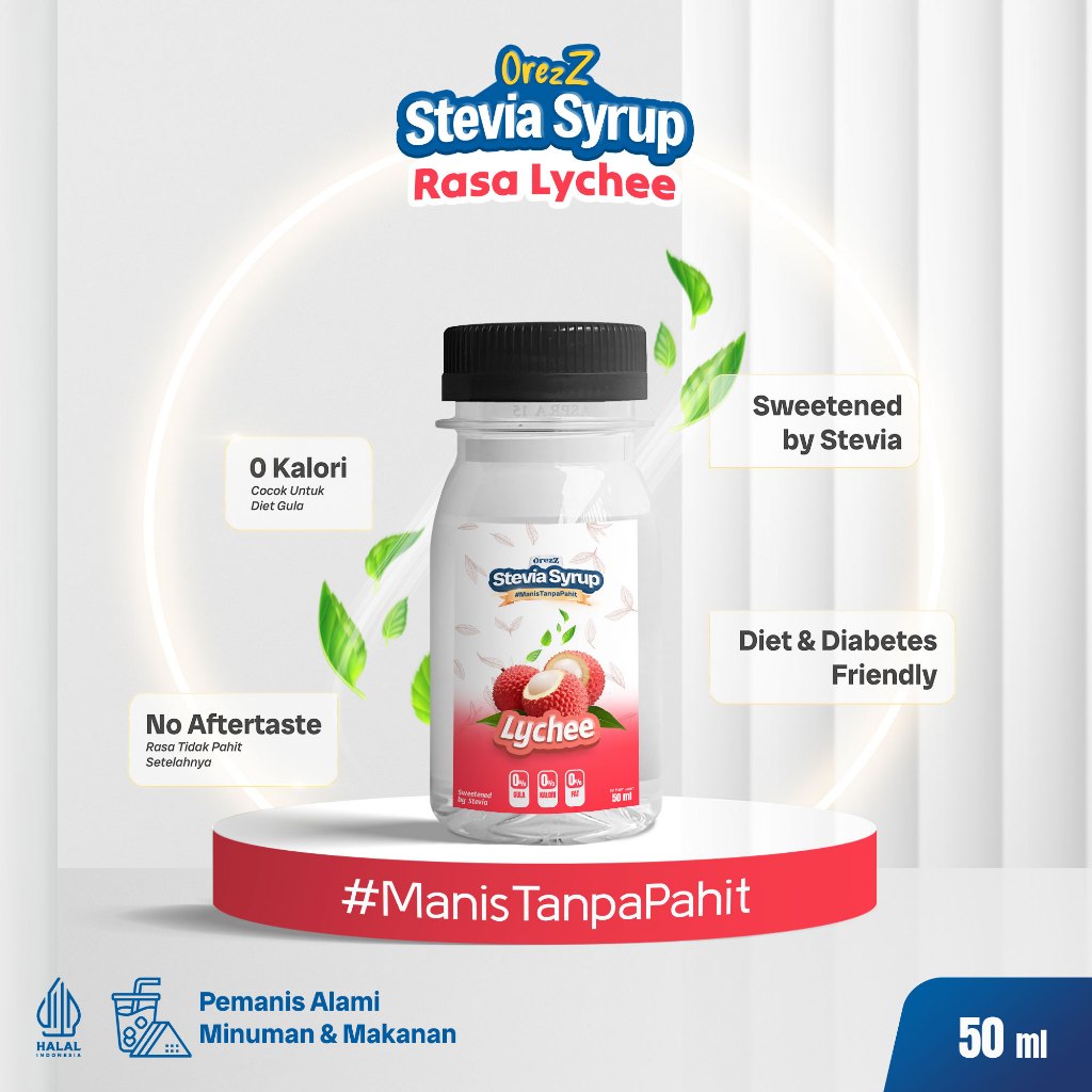 Jual Sirup Stevia Rasa Leci 50 ML untuk Diet Keto | Shopee Indonesia