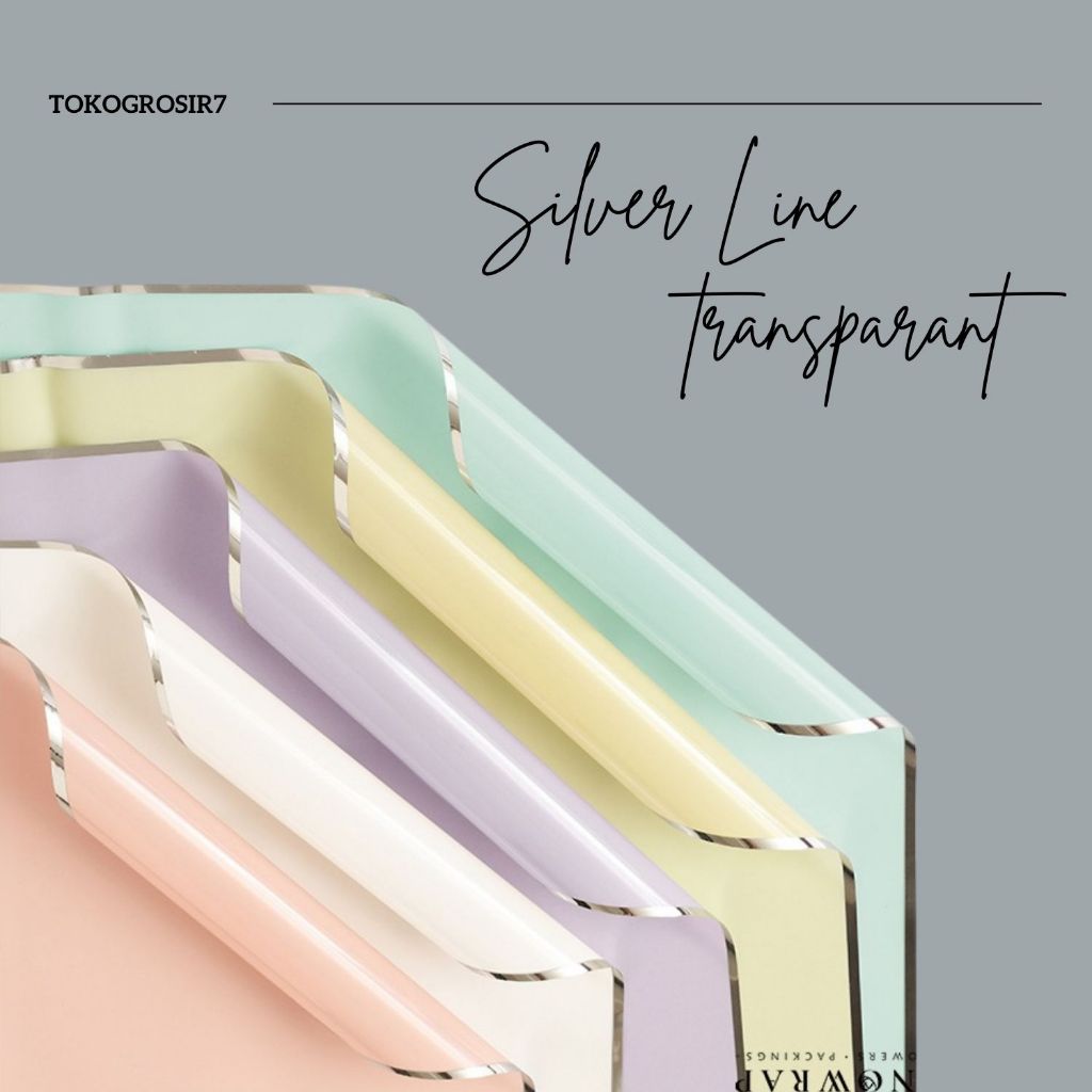 Jual KERTAS BUKET SILVER LINE FLOWER WRAPPING COLOR TRANSPARENT ...