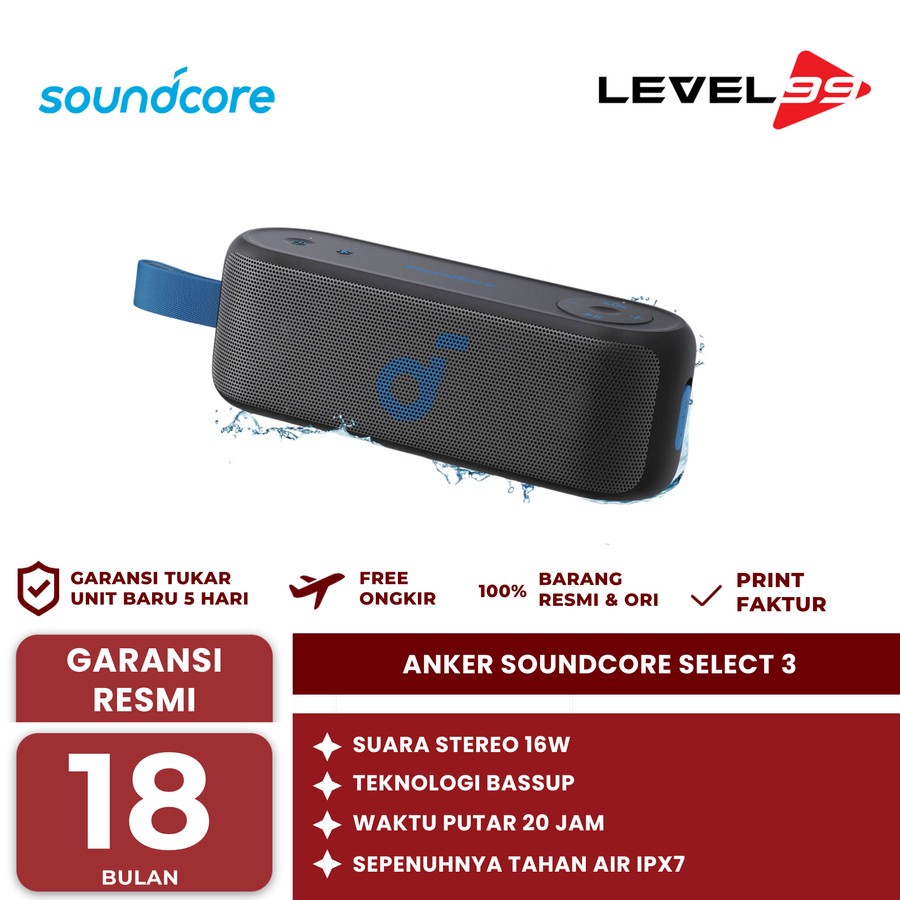 Jual Anker Soundcore Select 3 | Outdoor Speaker 16W Bassup 20H ...