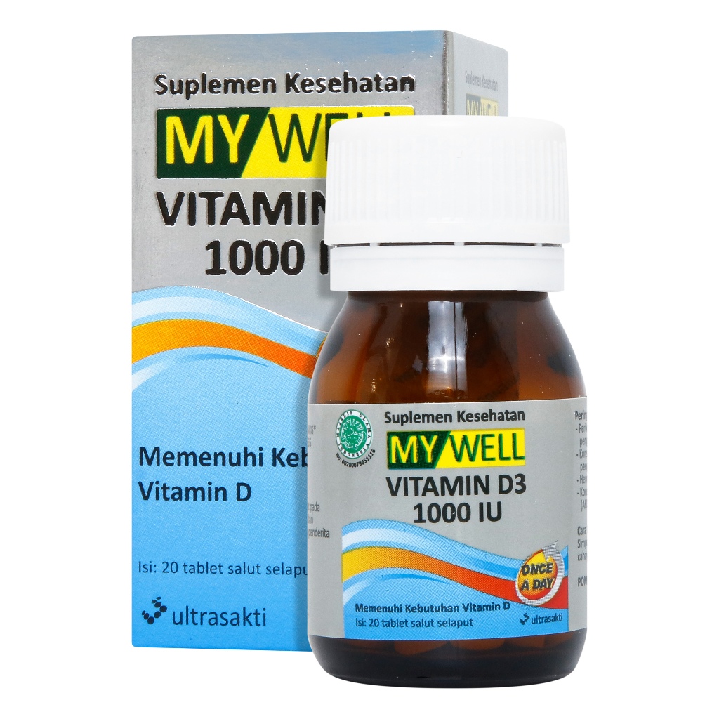 Jual MYWELL VIT D3 ISI 20 TABLET | Vitamin D3, Daya Tahan Tubuh ...