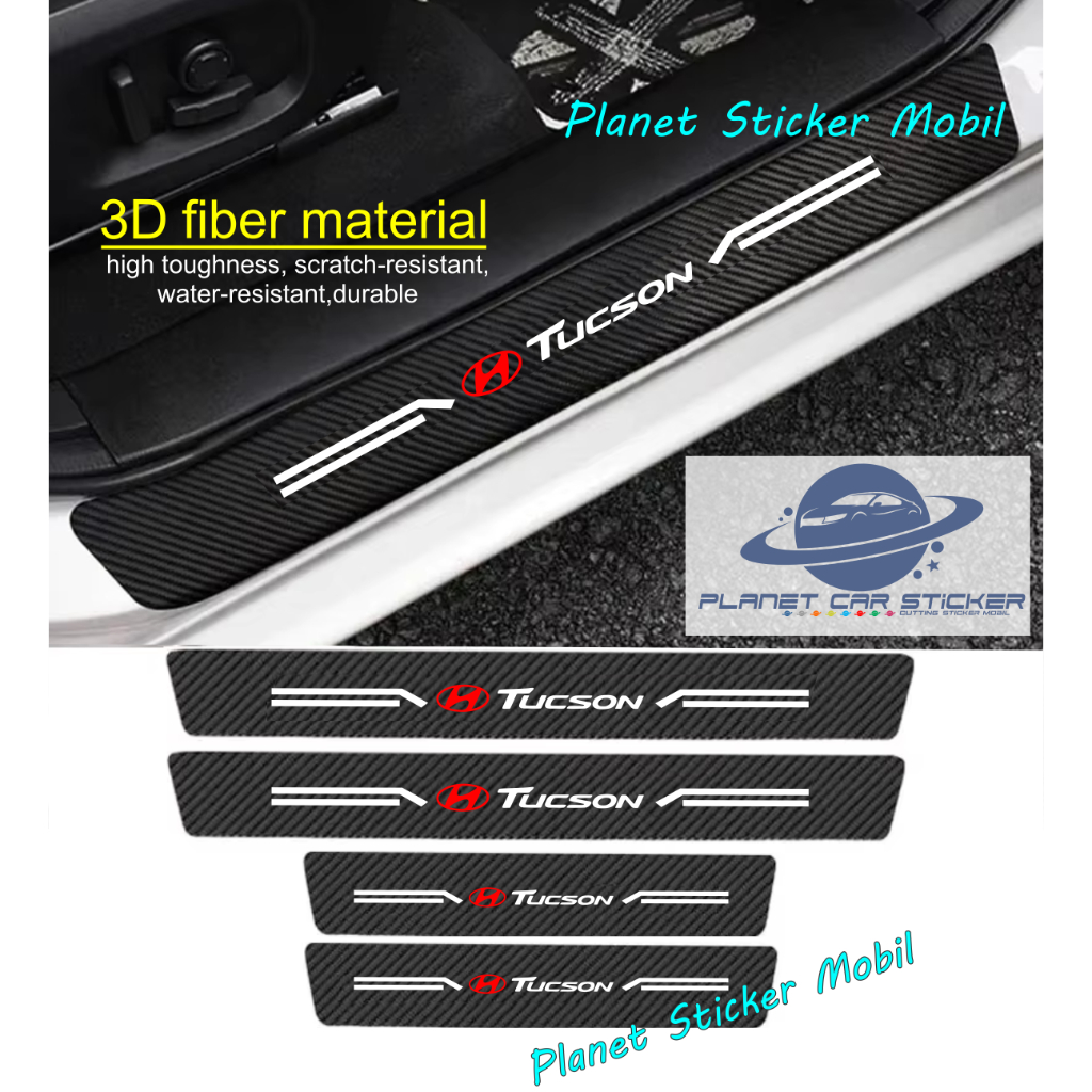 Jual 5 Pcs Sticker Sill Plate Carbon 3D Mobil Hyundai Tucson Sticker ...