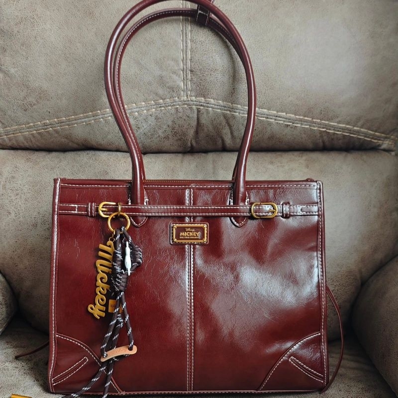 Jual Tas Disney Mickey Original Long Handle Maroon | Shopee Indonesia