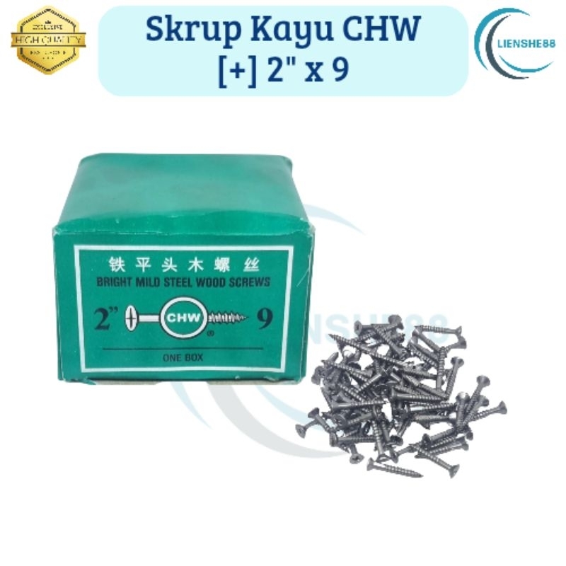 Jual Skrup Kayu CHW / Wood Screw + 2inch x 9mm | Shopee Indonesia