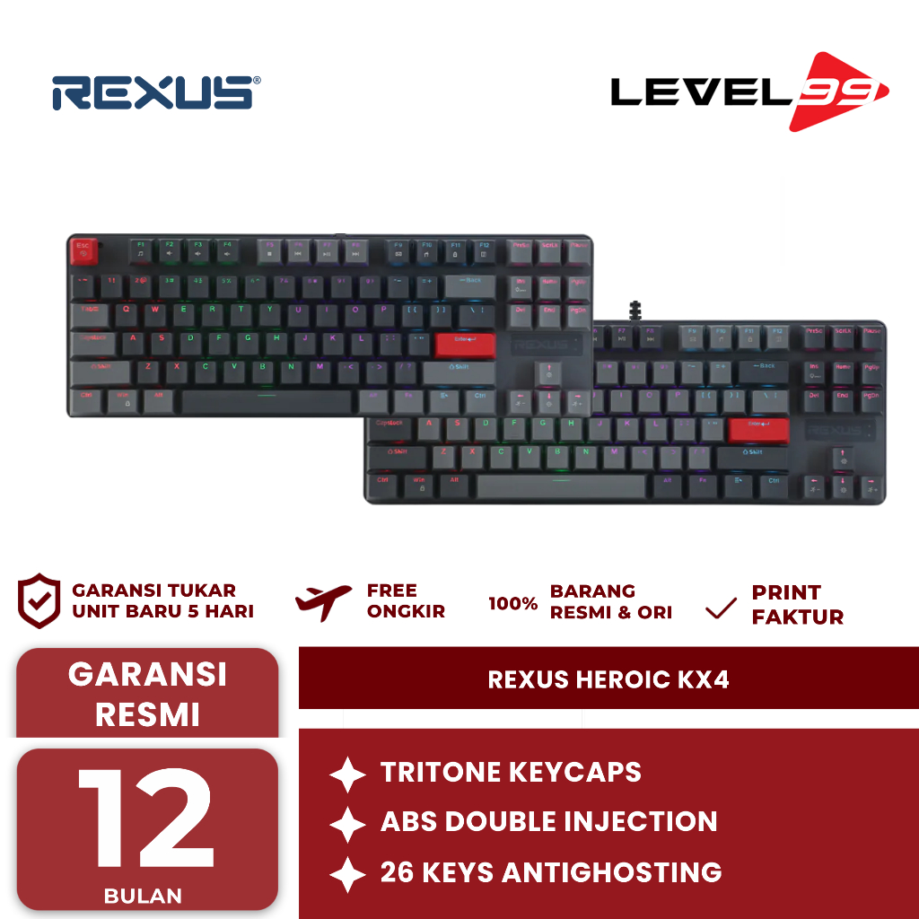 Jual Rexus Keyboard Gaming Heroic Kx4 | Shopee Indonesia